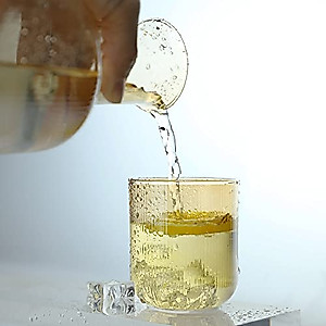 Sizikato 25 Oz Amber Glass Bedside Night Water Carafe with Tumbler Glass.