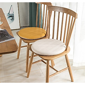 Round Upgrade Memory Foam Seat Cushion,1/2 Packs Round Chair Cushions Leather Waterproof Stool Cushion Detachable Chair Pads Non Slip Home Seat Cushion ( Color : Ivory white , Size : 33cm(Set Of 2) )