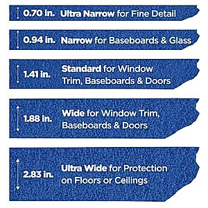 ScotchBlue Original Multi-Surface Painter's Tape, 1.41 Inches x 60 Yards, 4 Rolls, Blue, Paint Tape Protects Surfaces and Removes Easily, Multi-Surface Painting Tape for Indoor and Outdoor Use