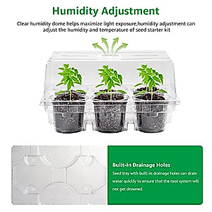 MIXC Seed Starter Tray 3 Packs Seed Starter Kits with 18 Pcs 4 inch Nurserty Pots Transparent Seed Tray with Humidity Dome and 10Pcs Plant Labels Greenhouse Germination Kit for Seeds Growing Starting