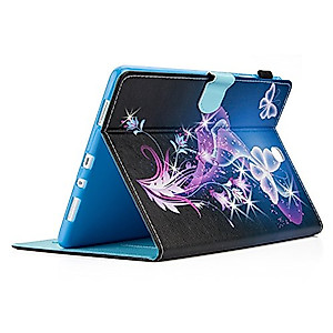 Dteck Case for Samsung Galaxy Tab A 9.7 Inch Tablet 2015 Release, SM-T550 /SM-P550 Case - Magnetic Closure Leather Protective Wallet Cute Stand Flip Cover with Stylus Pen/Pen Holder (Two Butterflies)