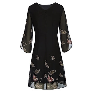 Elegant Women Dresses Summer 2023 Formal Dresses Black-Pink Flower L