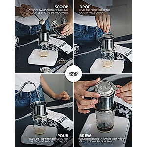 Nguyen Coffee Supply - Original Phin Filter: Stainless Steel 12oz Chamber 4.375 inch plate Diameter, Perfect Cup of Phin Drip Coffee in 7 minutes [12 oz]