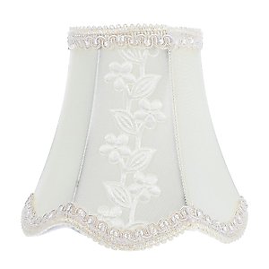 Uonlytech Table Lamp Shade Floor Lamp Pendant Light Shade, 1Pc Clip Bulb Lace Lampshade Cloth Lamp Shades for Table Lamps Wall Scones Floor Lamp Floral Lamp Shade White Chandelier