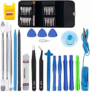 Electronics Screen Opening Pry Tool Repair Kit with Steel and Carbon Fiber Nylon Spudgers, Professional 46 in 1 Mobile Phone Screen Opening Repair Tools Set for Open Cellphone, Laptops, Tablets