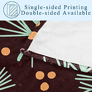 Fir Tree Branches and Berries Prints Soft Warm Cozy Blanket Throw for Bed Couch Sofa Picnic Camping Beach, 150×100cm