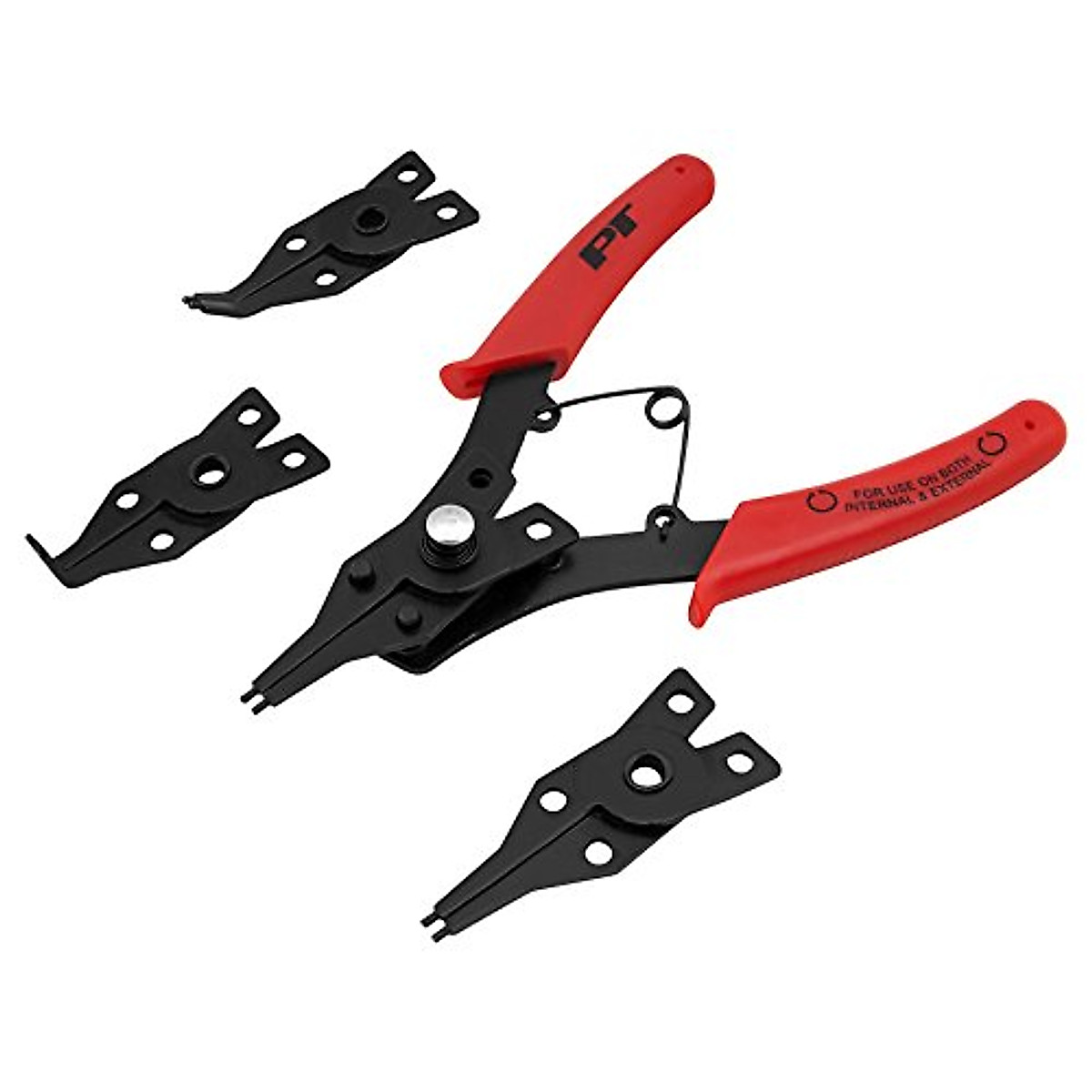Performance Tool W1159 5-Piece Interchangeable Jaw Snap Ring Plier Set, Straight, 45 degree & 90 Degree