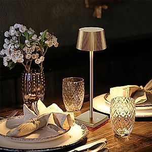 YHT LED Cordless Table Lamps Rechargeable Battery Operated Outdoor Waterproof Light 6000mAh 3 Level Brightness Dimmable Portable Desk Lamp Touch Control for Outdoor Patio Home Restaurant Bar Bronze