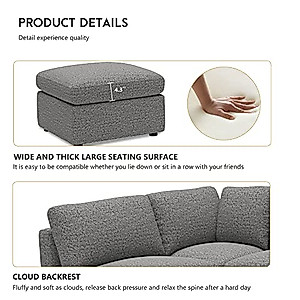 PayLessHere L shaped Sofa Couch Convertible Sofa 4-Seat Sofa Modular Sectional Sofa Couch for Living Room Bedroom Office,Gray