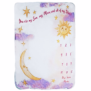 WooGoo Baby Milestone Blanket for Baby Boys and Baby Girls - Soft Premium Fleece - Baby Boy Shower Gifts - Baby Growth Chart - New Born Baby Gifts, Blanket, 40 x 60 Inches (Pink)