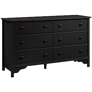 Sauder Dawson Trail 6-Drawer Bedroom Dresser in Raven Oak, Raven Oak Finish