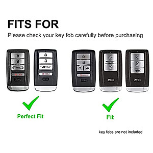 Key Fob Cover for Acura with Keychain Soft TPU Car Key Shell Case Protector Compatible with Acura ILX MDX RLX TLX NSX RDX (Green)