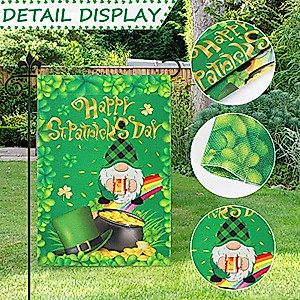 St Patricks Day Flag, JULMELON St Patricks Day Garden Flag 12 × 18 Inches Spring Green Farmhouse Burlap Yard Holiday Outdoor Decor