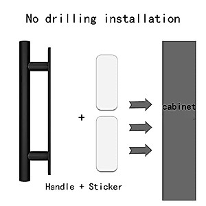 SUNLUYAO 10 Pack Cabinet Pulls Matte Black Kitchen Drawer Pulls Cabinet Handles ABS Plastic Door Window Wardrobe Handle Furniture Handles (10)