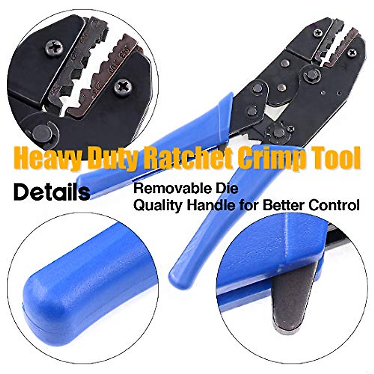 Swpeet 14Pcs Professional Coaxial Cable Tool Kit, Ratcheting Wire Terminal Coaxial Cable Tool Kit with 1Pcs Cable Stripper and 10pcs 50 Ohm BNC Crimp Male/Straight Connectors for Coax Connectors