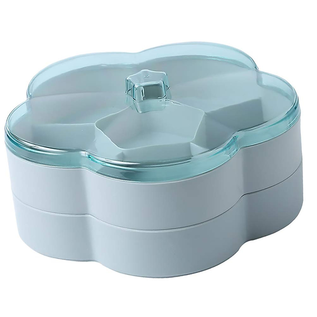 Cabilock New Year Candy Container Snack Sectional Dish Fruit Serving Tray Snack Tray Seperate Candy Plate Fruit Tray Flower Shaped Nut Container Snack Serving Platter Tray Appetizer Desktop