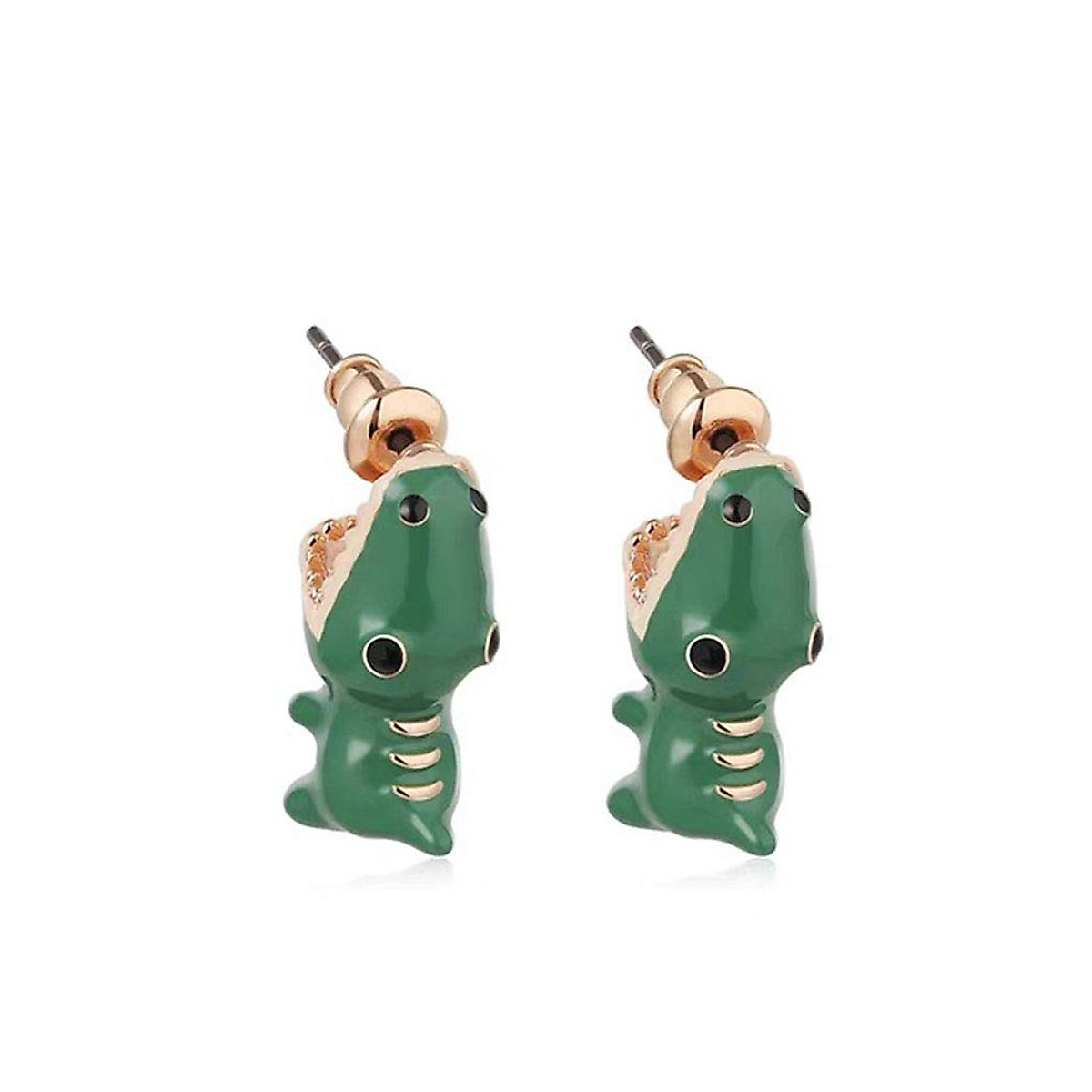 Funny Little Dinosaur Stud Earrings Dripping Oil Cartoon Green Dinosaur Animal Fun Earrings for Women (dinosaur)