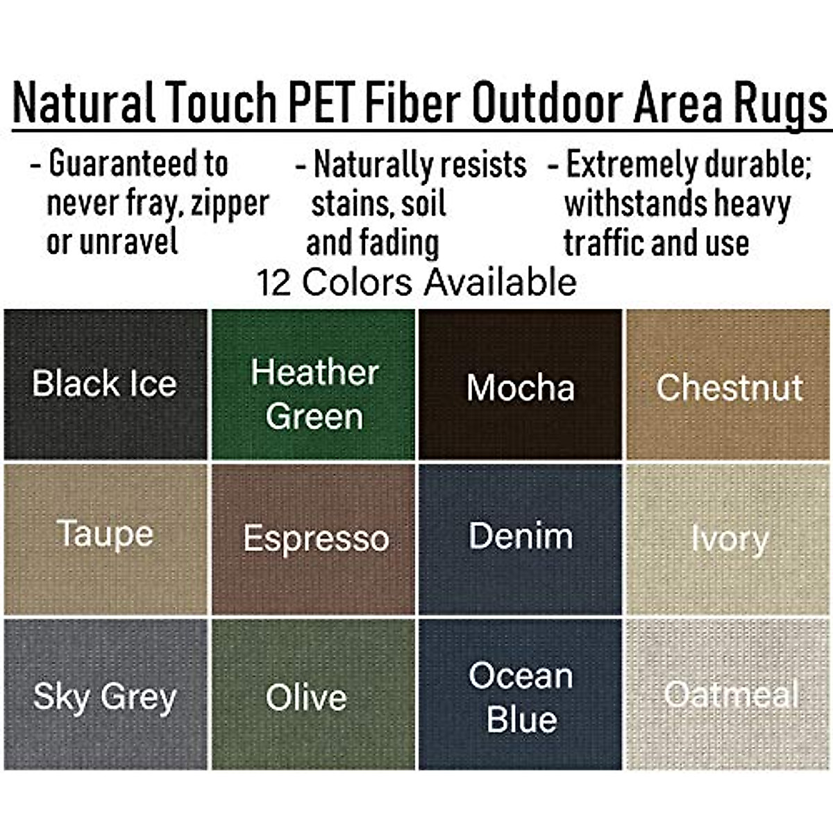 KOECKRITZ Waffle Pattern Indoor/Outdoor Custom Cut and Made-to-Order Light Weight Balcony Cover Area Rugs for Patios, Decks, Balconies. Stop Dropping Things On Your Neighbors Balcony.