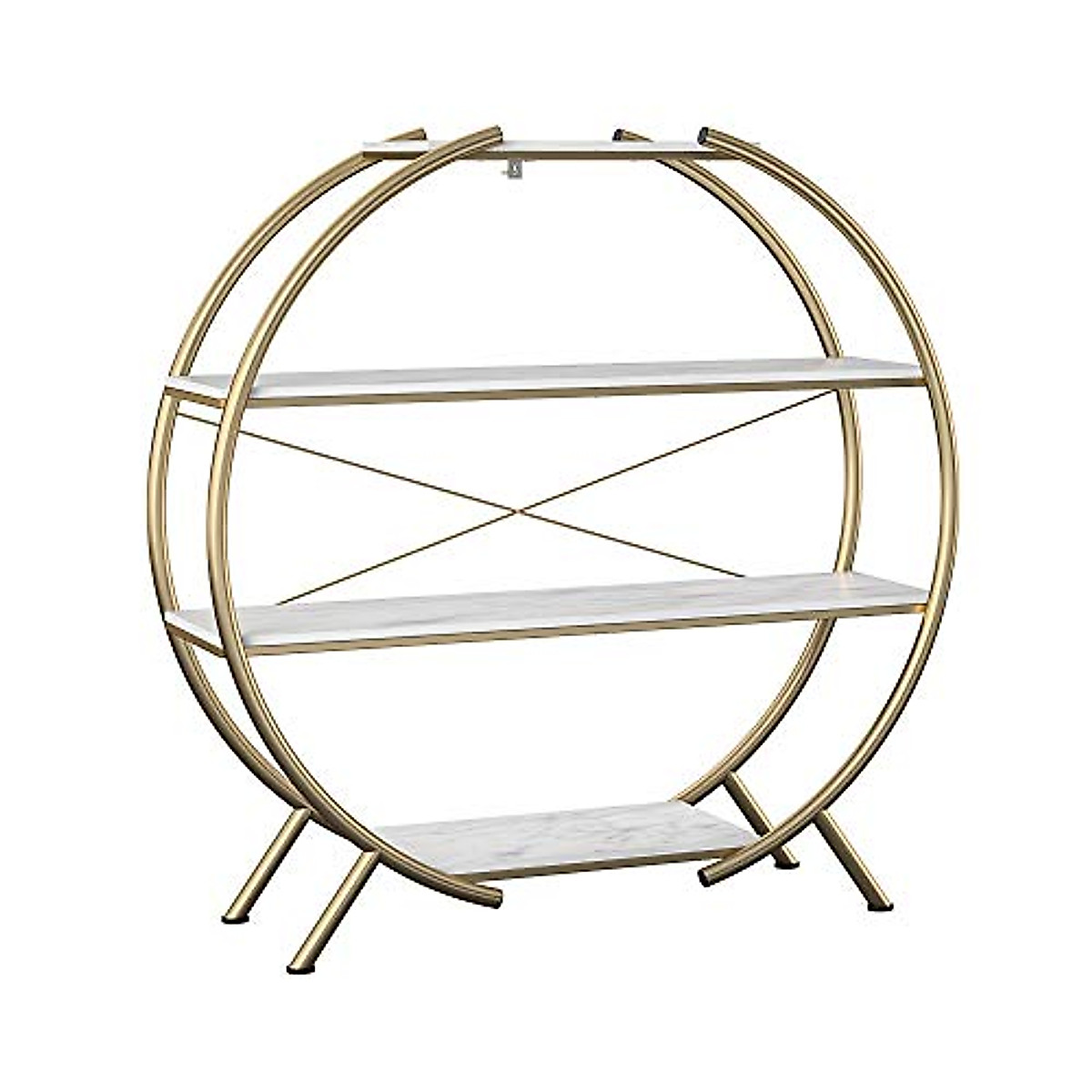 CosmoLiving by Cosmopolitan Bookcase, White Marble