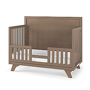 Child Craft SOHO 4-in-1 Convertible Crib with Flat-Top Headboard, Mid-Century Modern Baby Crib, Dusty Heather