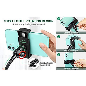 Pomarks Cellphone Holder,Overhead Phone Mount,Table Top Teaching Online Stand for Live Streaming and Online Video and Food Crafting Demo Drawing Sketching Recording(Black)