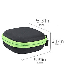 co2CREA Hard Travel Case Replacement for Leapfrog Rockit Twist Handheld Learning Game (Black Case + Green Zipper)