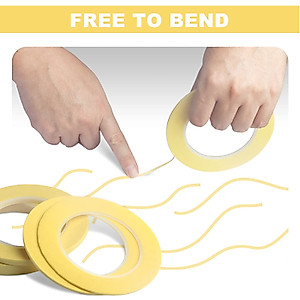 TSSART 4 Rolls Fine Line Tape - Medium Tack Pinstripe Tape, Fineline Masking Tape in 1/16, 1/8, 1/4 and 1/2 Inch Wide x 60 Yard Long, Painters Masking Tape for DIY Car Auto Paint Art