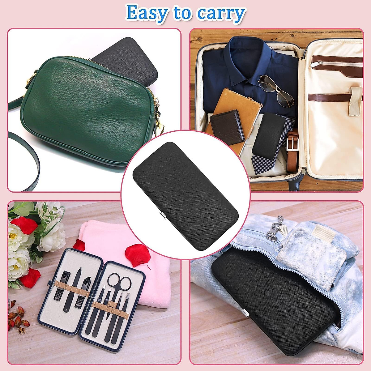 Fangze Tweezers and Fingernail Clippers Kit, 8 Pcs Professional Tweezer Nail Clipper Set Stainless Steel Manicure Tools with Case for Men Women