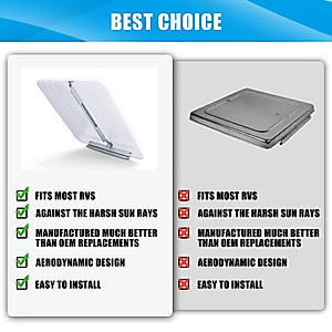 Jack Boss 2 Pack Set Roof Vent Cover, 14 Inch Replacement Vent Lid for Inside RV Trailer Camper Motorhome, White