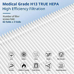 G3 Air Purifier Replacement Filter for AMEIFU, Compatible with AMEIFU G3 (Sferf-30) Air Purifier and VEWIOR A3 Air Purifier filter 3-IN-1 H13 True HEPA, 2 Pack