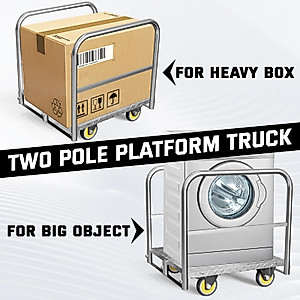 Panel Cart, Heavy Duty Flatbed Cart with 5In Swivel Caster 1500LBS Weight Capacity Lumber Drywall Mattress Cart Transporting Heavy Loads with Ease and Efficiency 2PCS Straps for Platform Trucks