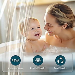 Titanker Clear Shower Curtain Liner, 72 x 72 Plastic Shower Liner Lightweight PEVA Shower Curtain Liner for Bathroom, Waterproof Shower Liner with Magnets and Rustproof Grommet Holes