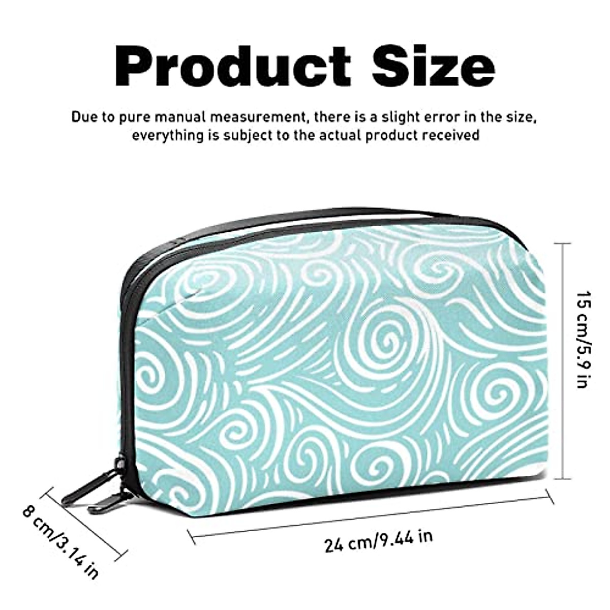 Travel Cord Organizer, Tech Organizer, Electronics Organizer, Cable Organizer Bag, Modern Cartoon Abstract Wave Pattern