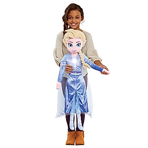 Disney’s Frozen 2 34-inch Jumbo Singing Light-Up Plush Elsa, Officially Licensed Kids Toys for Ages 3 Up by Just Play