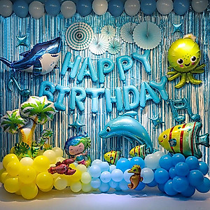 Under the Sea Party Decorations - Ocean Birhday Party Decorations Baby Shark Birthday Decorations Ocean Themed Under the Sea Balloon Arch for Baby Shower