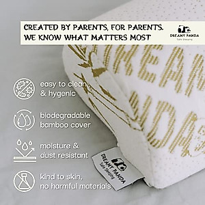 DREAMYPANDA Bed Bumpers for Toddlers — Bed Rail for Toddlers— Soft & Breathable Pillow with Bamboo Cover Plus Portable Travel Bag — White, Size L