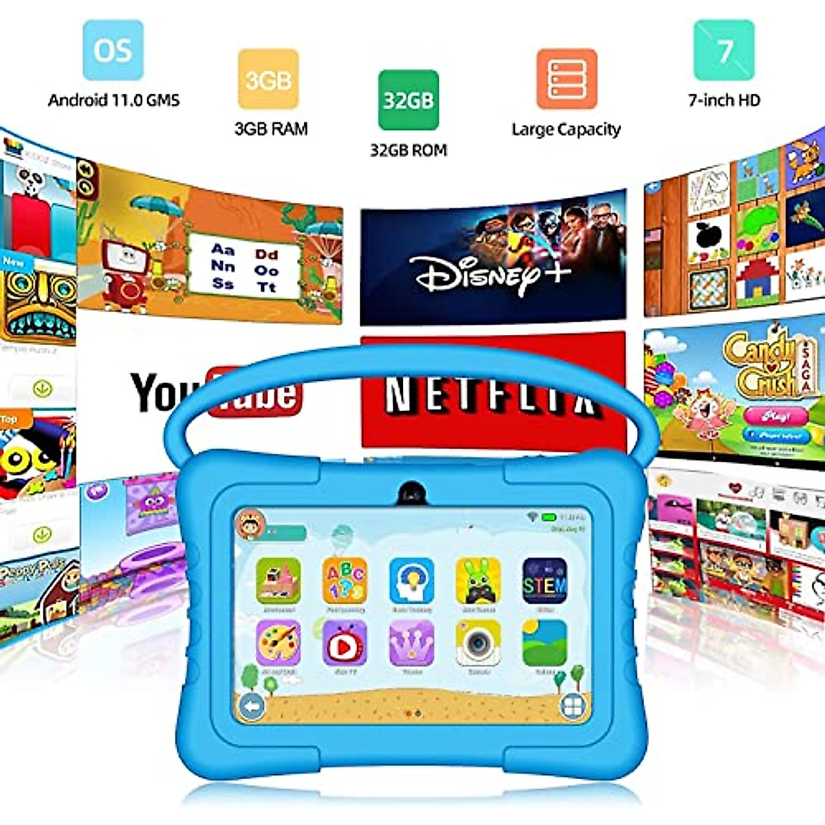 YOBANSE Kids Tablet, 7 inch Tablet for Kids 3GB RAM 32GB ROM