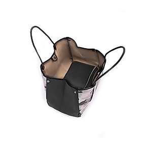 Greyson Safari Tote by Haute Shore, Green Camo W/Black & Gold Stripe, One size