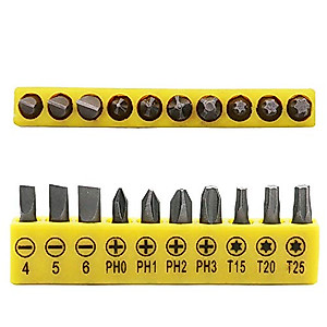 Walfront 10pcs Screwdriver L-Shaped Extension Handle Double Head Hex Socket Screwdriver Flat Torx Screwdriver Kit Hand Tool