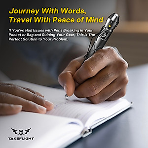 TF TAKEFLIGHT Tactical Pen Multi-Tool - Self Defense, EDC LED Flashlight & Pen - Ideal for Military & Outdoor Survival Gear - Ultimate Gift for Him - Unique Pen Gift for Brother or Dad