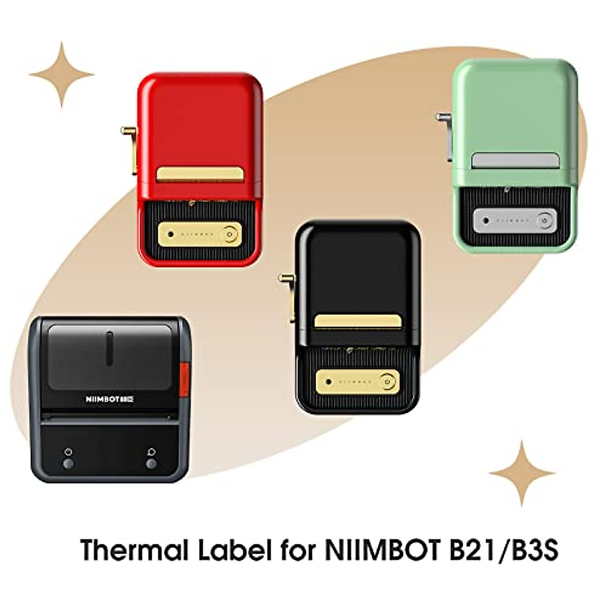 NIIMBOT Labels for B1/B21/B3S Label Printer, Thermal Labels 2'' x 2''(50x50mm), Waterproof, Oil-Proof Sticker Labels, 1 Roll of 150 Sticker Labels (Round Clear)