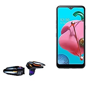 BoxWave Gaming Gear Compatible With LG Reflect - Touchscreen QuickTrigger Auto, Trigger Buttons Autofire Gaming Mobile FPS - Jet Black