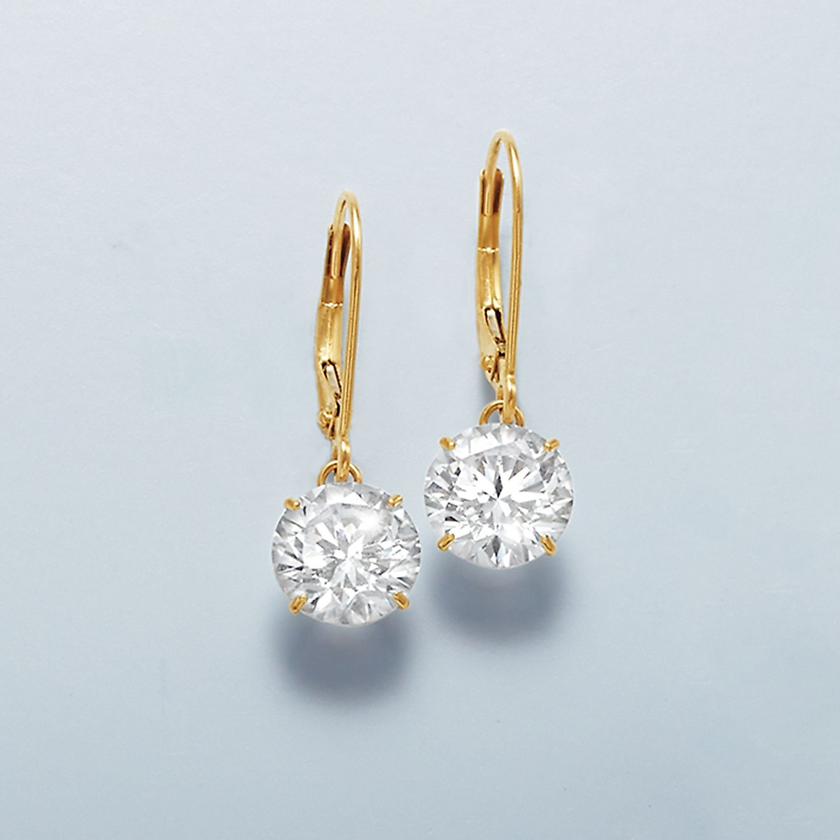Ross-Simons 4.00 ct. t.w. CZ Drop Earrings in 14kt Yellow Gold