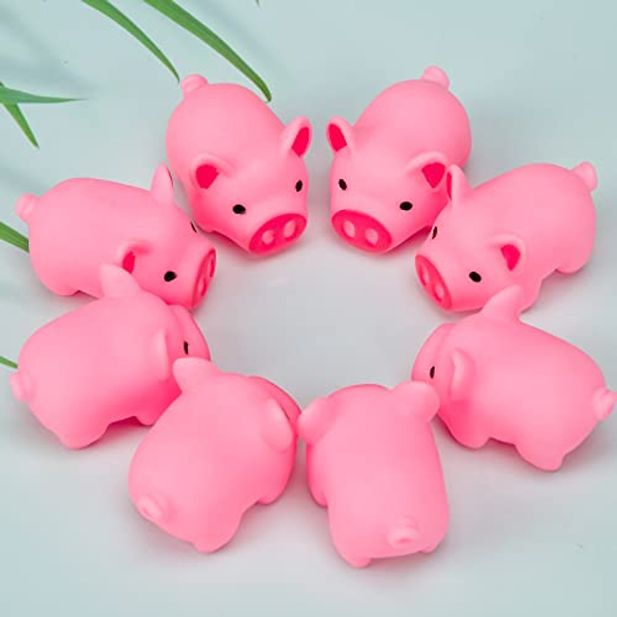 3 otters 28PCS Mini Rubber Pig Baby Bath Toys, Pink Piggy Float Squeak Toys for Boys and Girls, Piggie Party Decorations Favors, Bathtub Toys Squeaky Pig for Preschool Kid