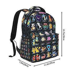 TopJianyu Anime Backpacks For Boys Teen Cartoon Backpacks Black Bookbag Lightweight Cute Daybag Travel Bag…