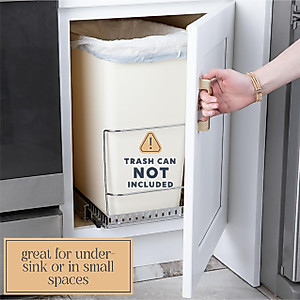 Hold N’ Storage Pull Out Trash Can Under Cabinet,2 Way Pull Out –Heavy Duty Metal, with 5 Year Limited Warranty- Garbage Trash can (Not Included) - Install Length or Widthwise, Chrome Finish