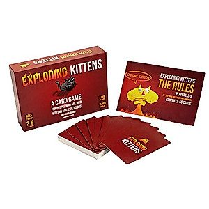 Exploding Kittens Card Game - Original Edition, Fun Family Games for Adults Teens & Kids - Fun Russian Roulette Card Games - 15 Min, Ages 7+, 2-5 Players