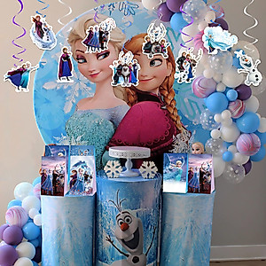 45 Pieces Frozen Hanging Swirl Decorations, Frozen Theme Foil Hanging Swirl Streams Ceiling Hanging Decorations for Kids Birthday Party Supplies