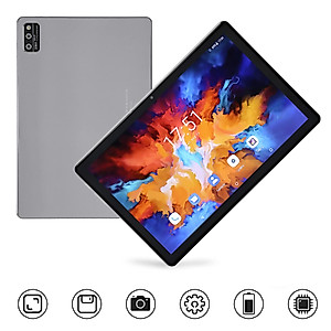 10.1 Inch Smartphone Tablet, 100‑240V Gray Support Offline GPS Tablet PC Octa Core Front 800W Rear 2000W for Office (US Plug)