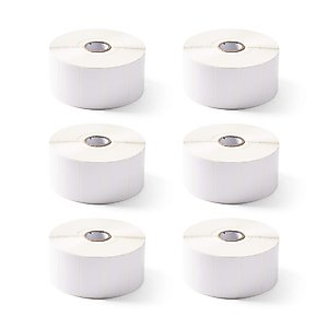 Zebra 2 x 1 in Direct Thermal Paper Labels Z-Perform 2000D Permanent Adhesive Shipping Labels 1 in Core 6 rolls 10031634SP
